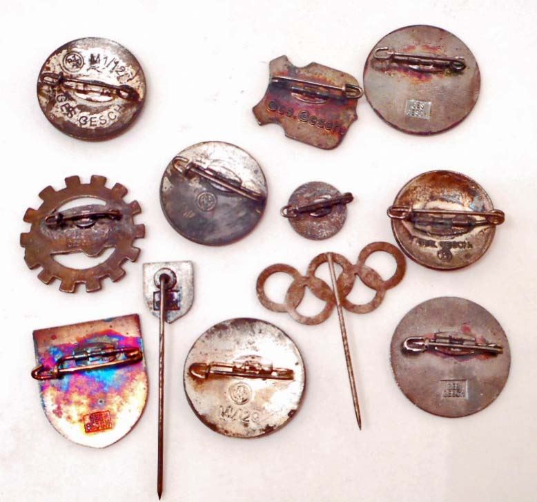LOT OF GERMAN NAZI PARTY PINS & STICK PINS