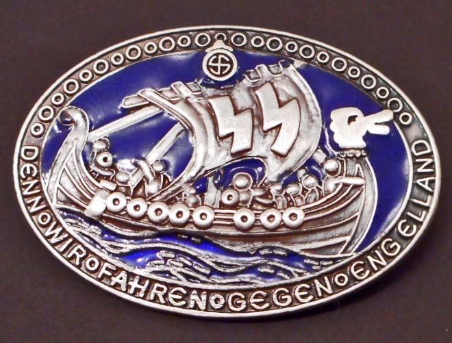 GERMAN NAZI WAFFEN SS VIKING SHIP VICTORY OVER ENGLAND BADGE