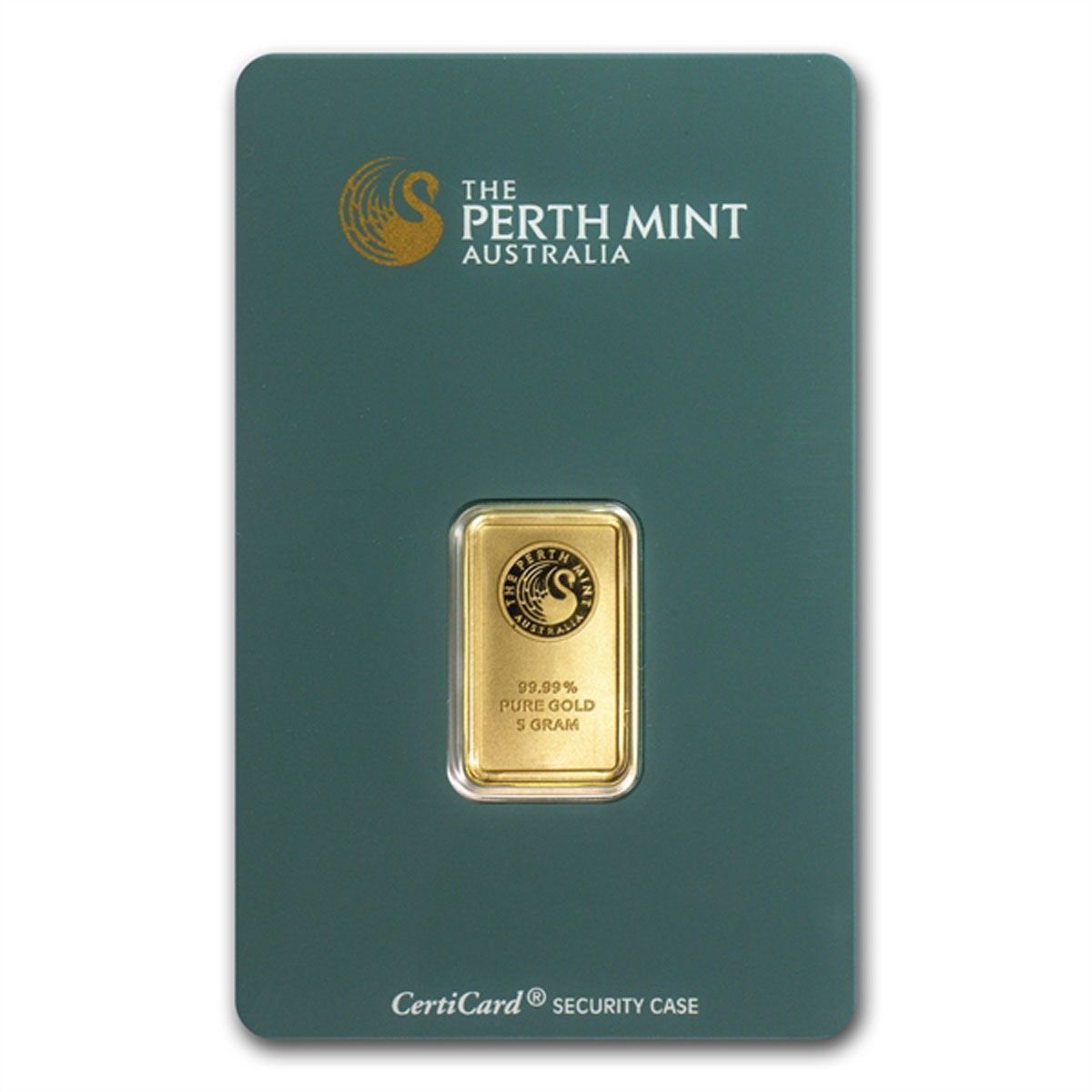 5 gram Perth Mint Gold Bar .9999 Fine (In Assay)