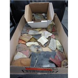 Collection of polished stone slices & tumbled rock