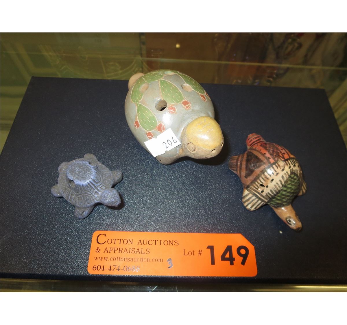 3 Vintage Turtle whistle flutes