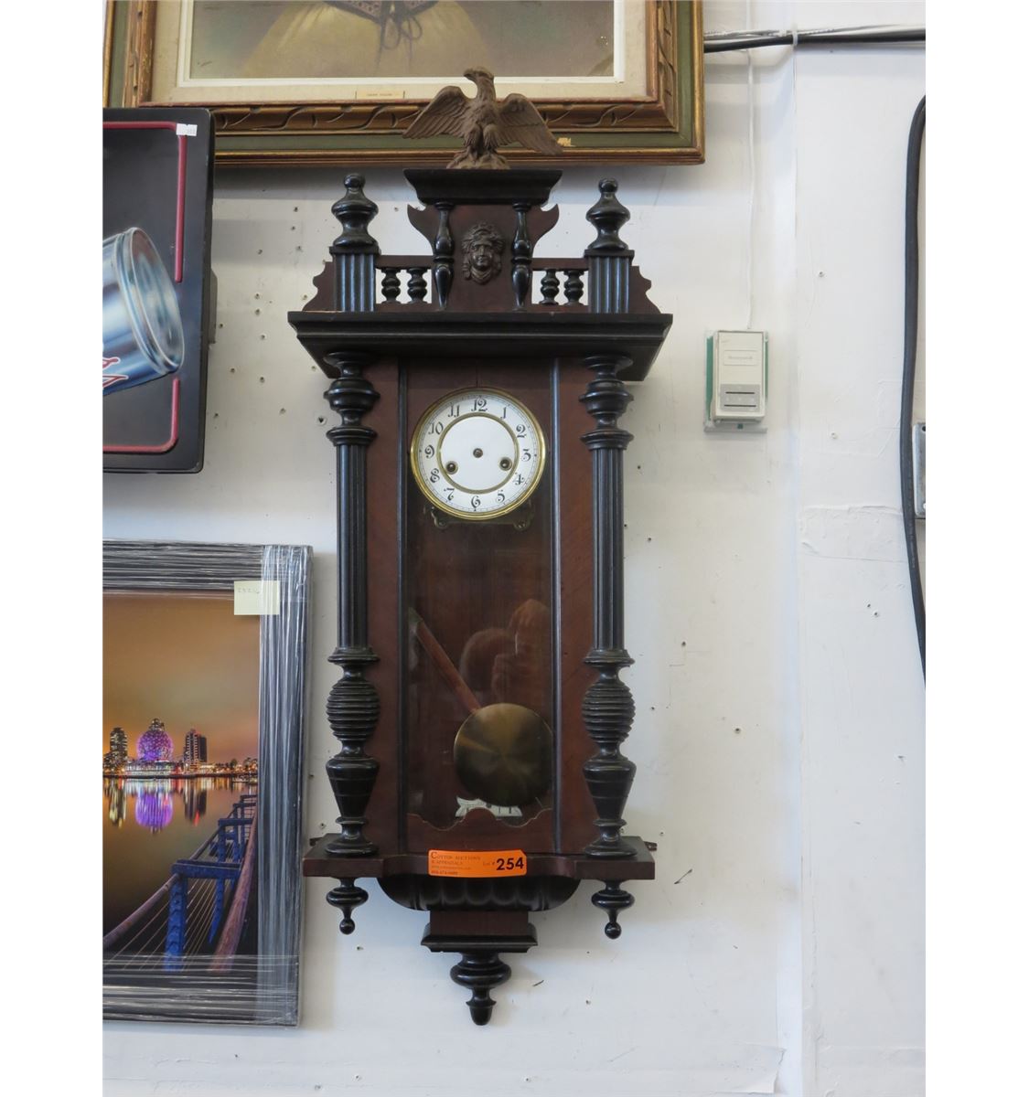 Vintage Vienna Regulator wall clock, circa 1870