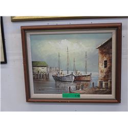 Signed Blake oil painting on canvas