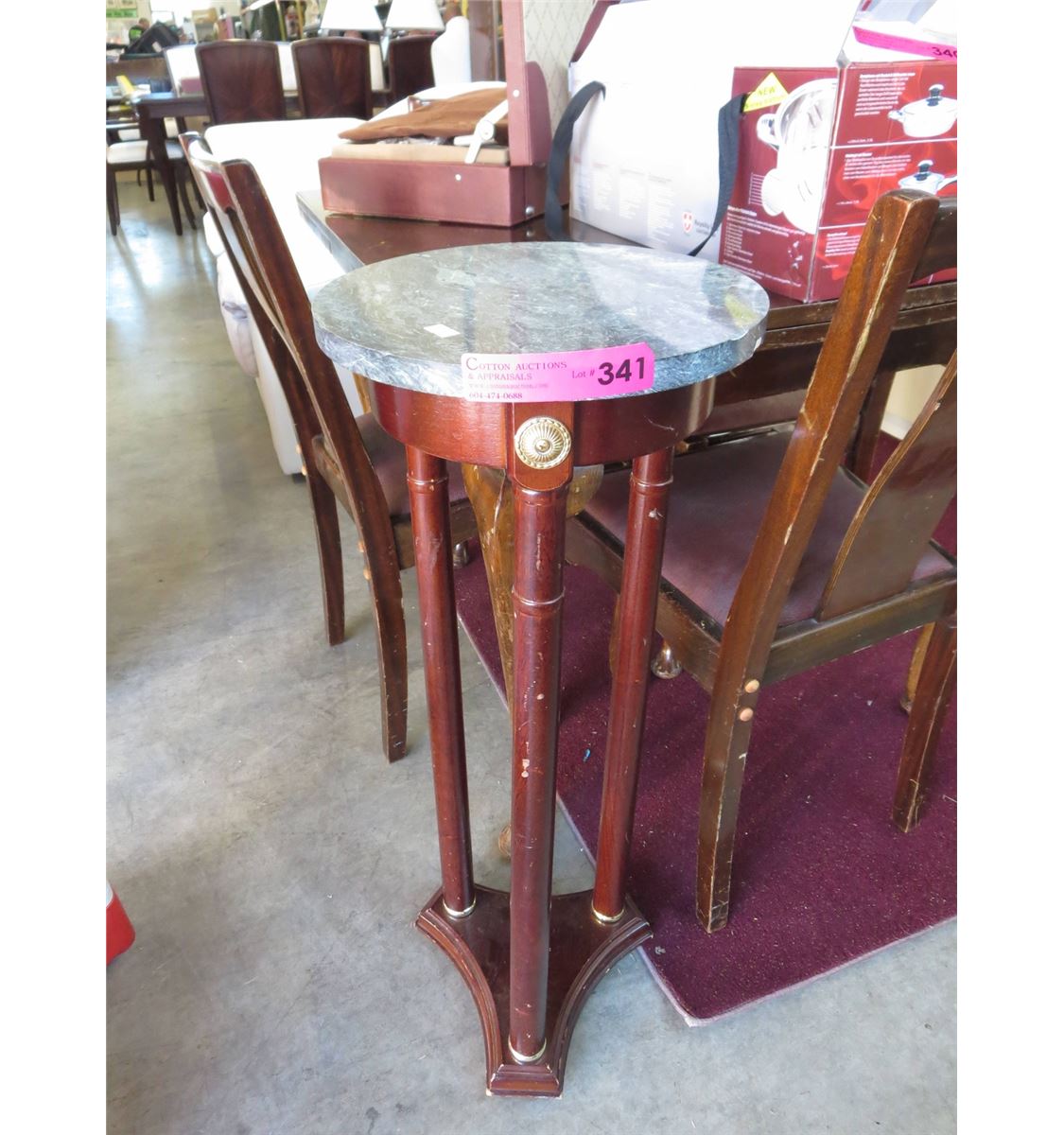 Marble top plant stand