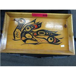 First Nations carved wood tray