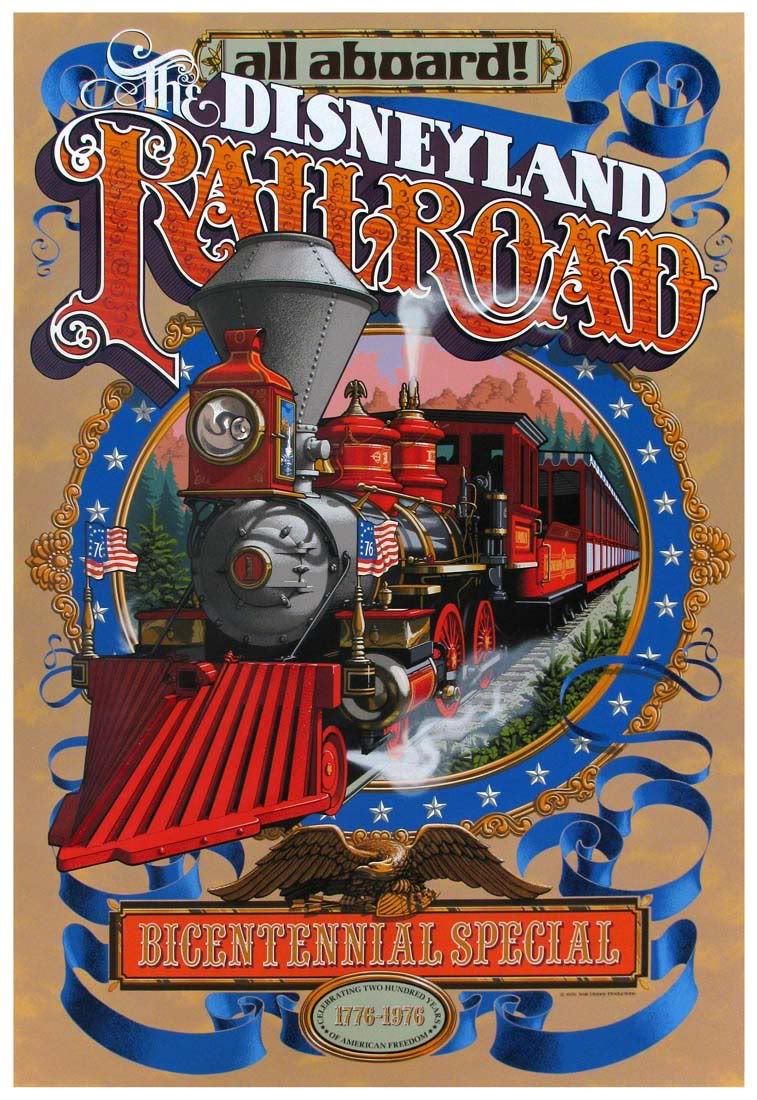Original Disneyland Railroad bicentennial special edition attraction ...