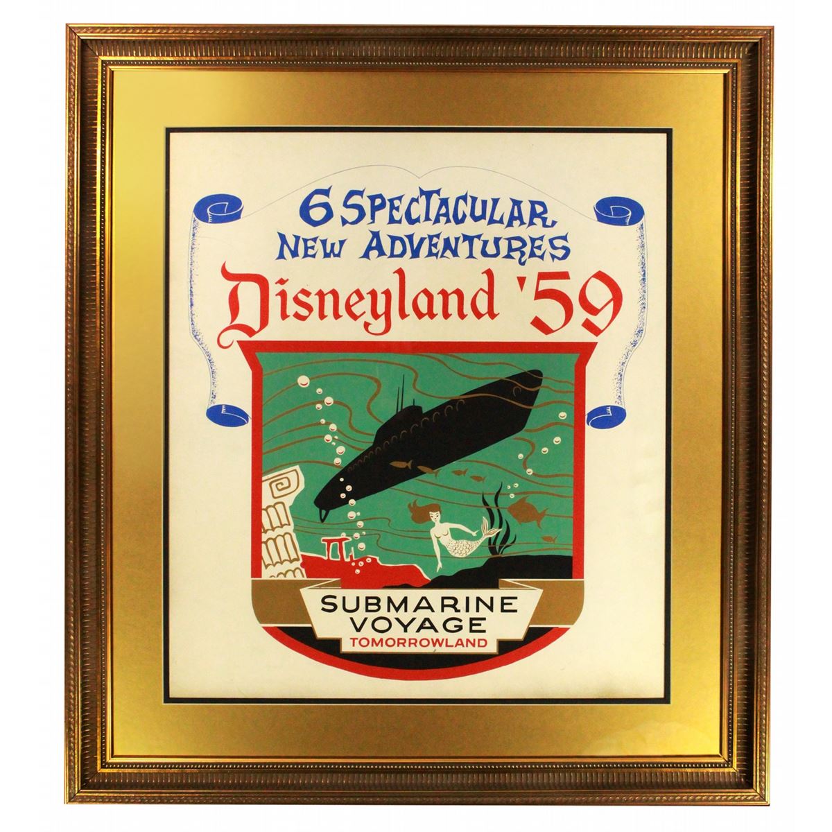 Original Submarine Voyage attraction lamppost shield.