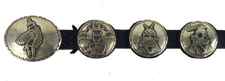Navajo Concho Belt - Two Dogs (Lawrence Delgarito)