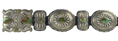 Navajo Concho Belt - Two Dogs (Lawrence Delgarito)