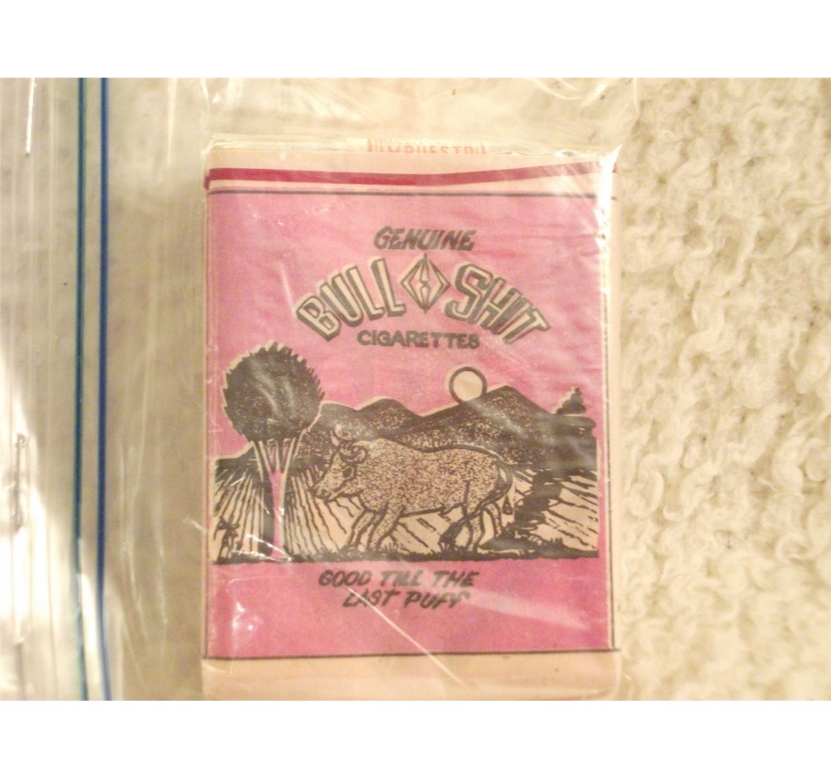JOKE CIGARETTES "GENUINE BULL SHIT CIGARETTES"