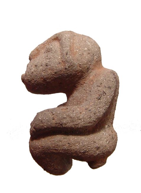 Costa Rican stone figure of a seated male
