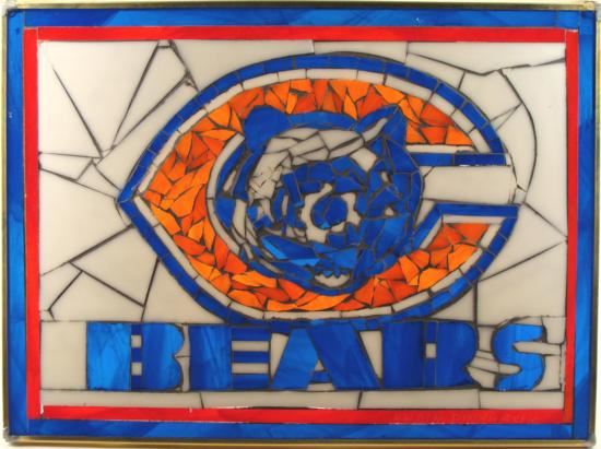 Chicago Bears Original Stained Glass Art by Pinkhasik