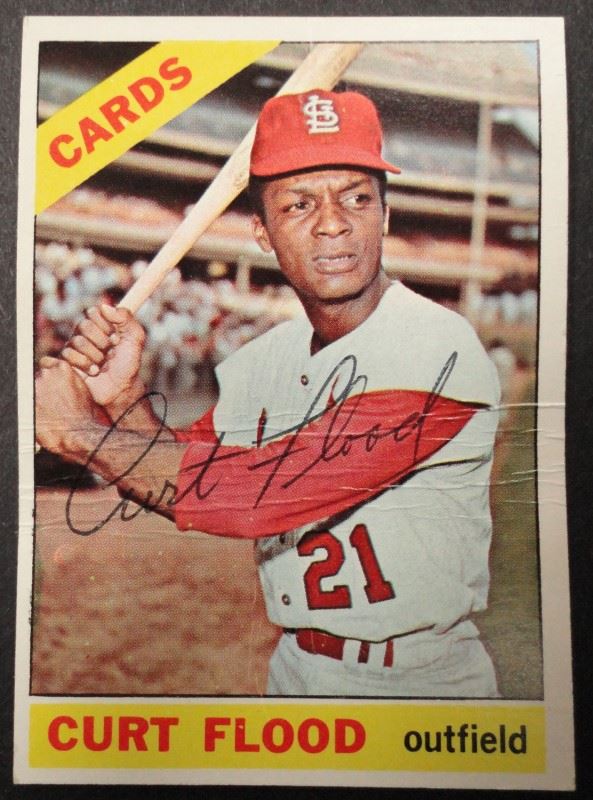ST LOUIS CARDINALS CURT FLOOD SIGNED/AUTOGRAPHED TRADING CARD