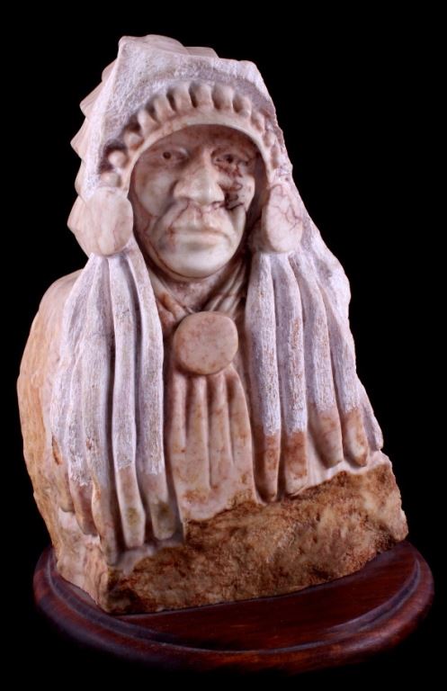 Native American Marble Carved Bust This is a Nativ