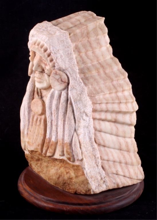 Native American Marble Carved Bust This is a Nativ