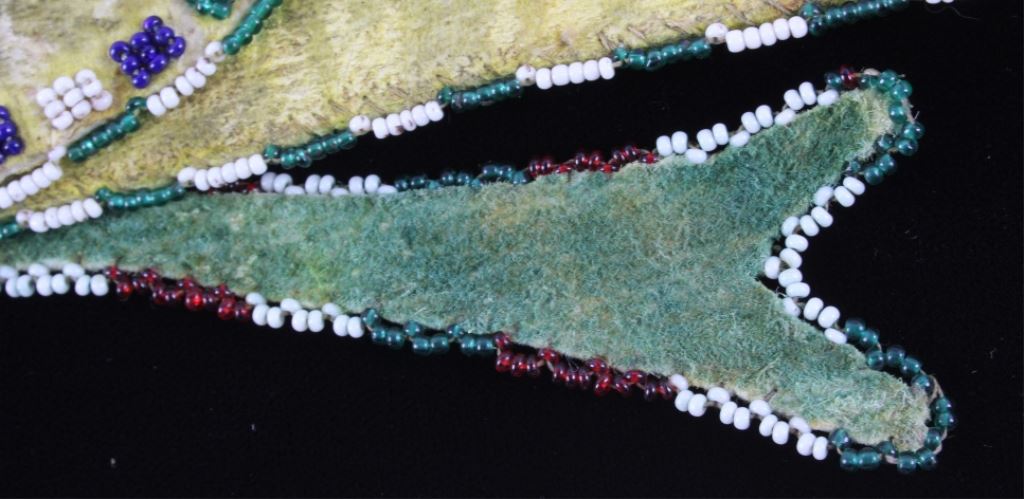 Apache Ocher Dye Beaded Pipe Bag circa 1930-1940 T