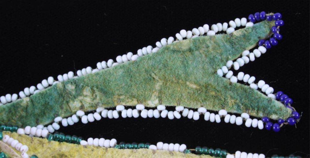 Apache Ocher Dye Beaded Pipe Bag circa 1930-1940 T