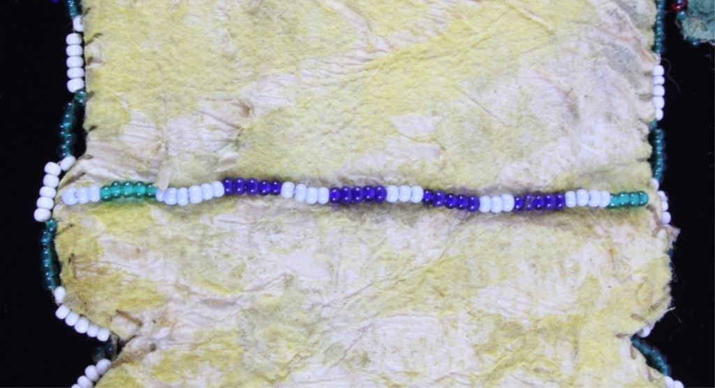 Apache Ocher Dye Beaded Pipe Bag circa 1930-1940 T