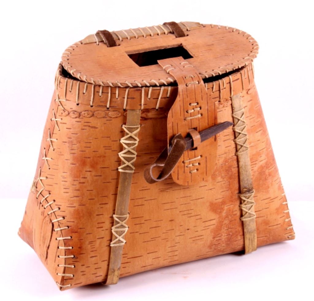 Birch Bark Decorative Fishing Creel This is a deco