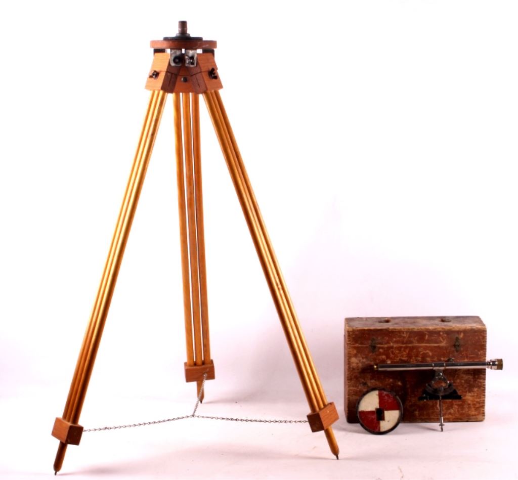 Antique Transit with Wooden Tripod This is an anti