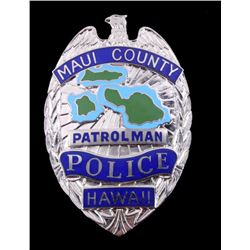 Maui Hawaii Police Patrolman Badge The badge reads