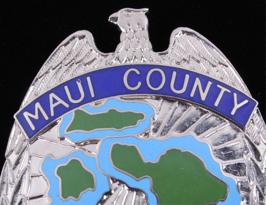 Maui Hawaii Police Patrolman Badge The badge reads