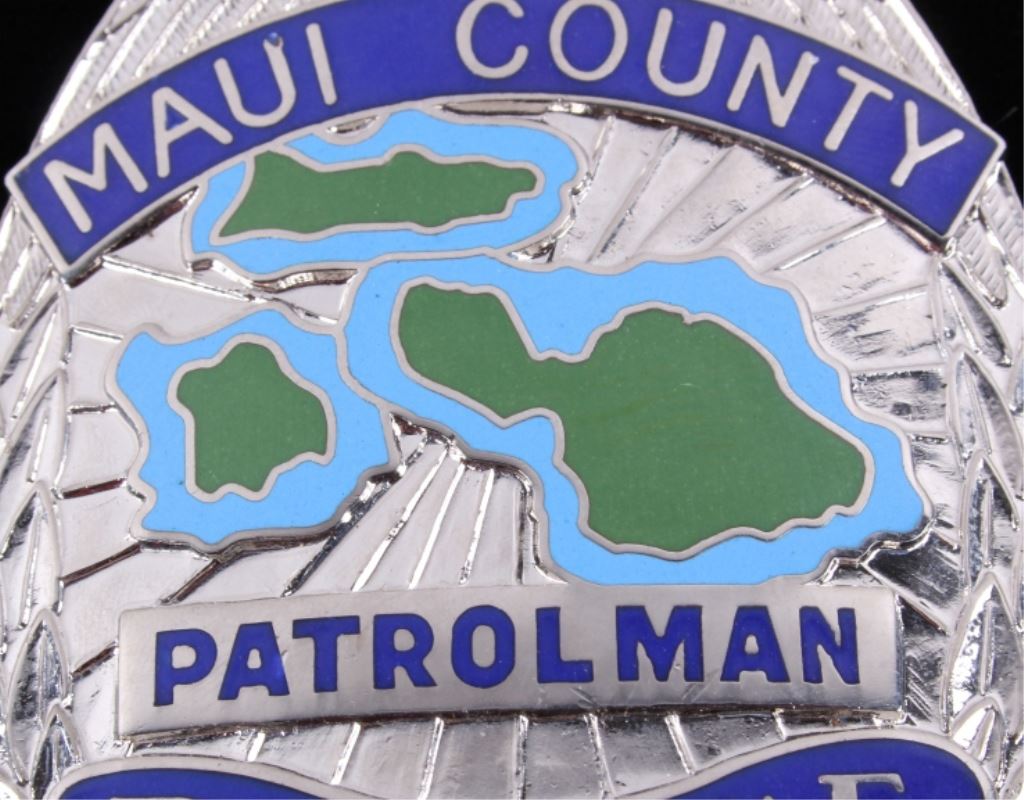 Maui Hawaii Police Patrolman Badge The badge reads