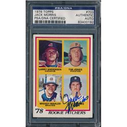 Jack Morris Signed 1978 Topps #703 Rookie Card (PSA Encapsulated)