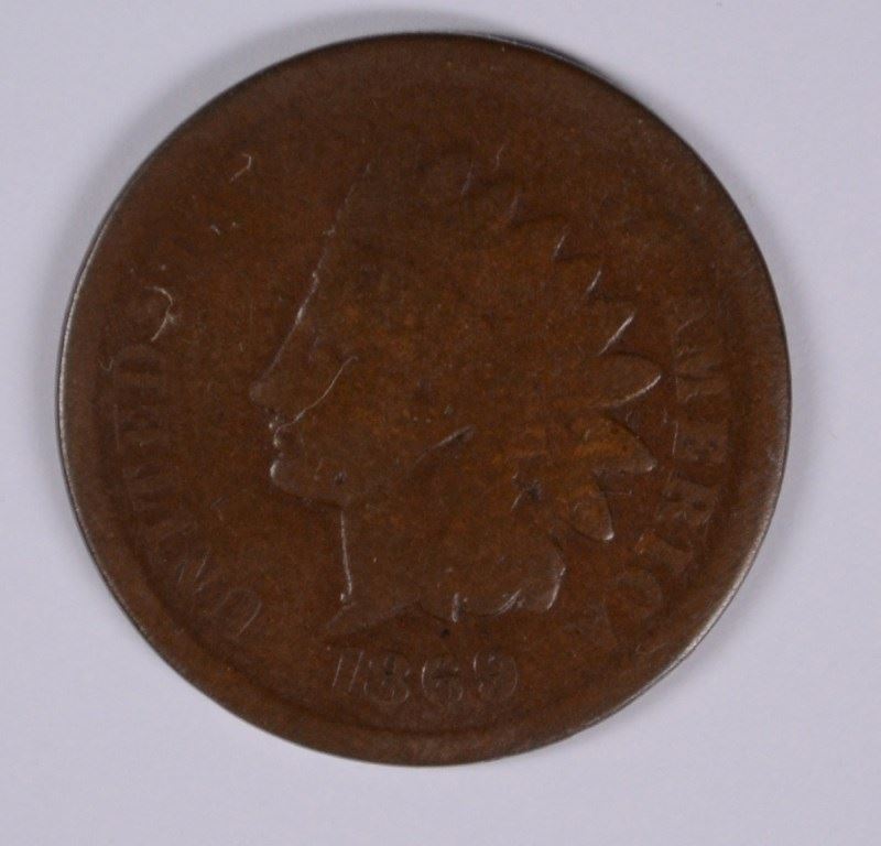 1869/69 INDIAN HEAD CENT G/VG
