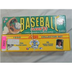 1991 Fleer & 1990 Score Baseball Card Factory Set