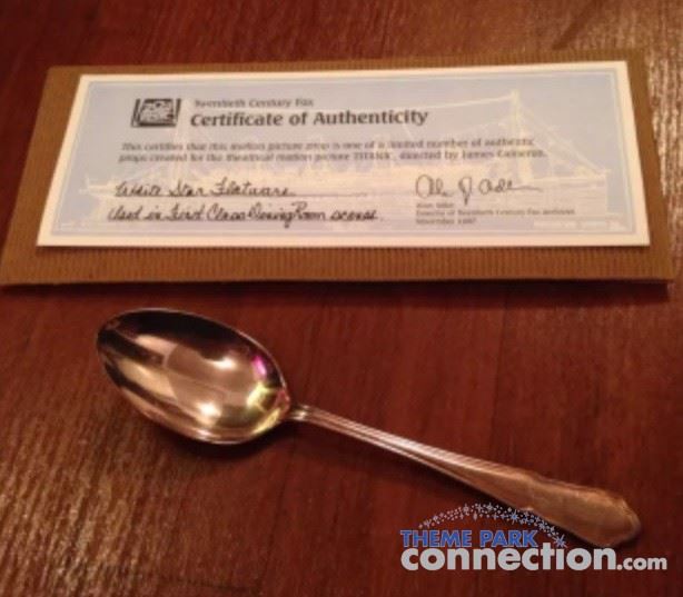 TITANIC 1997 Movie Production Used Silver Spoon Set Dressing Prop W/COA
