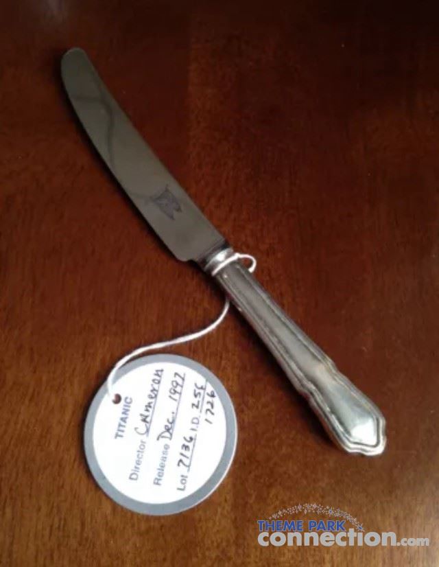TITANIC 1997 Movie Production Used Dinnerware Set Dressing Prop Knife