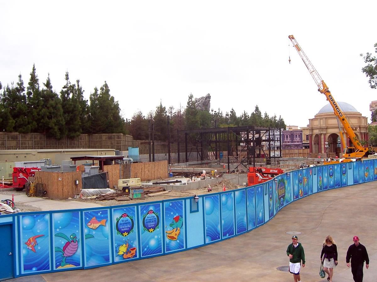 Disney California Adventure THE LITTLE MERMAID Ride Construction Wall ...