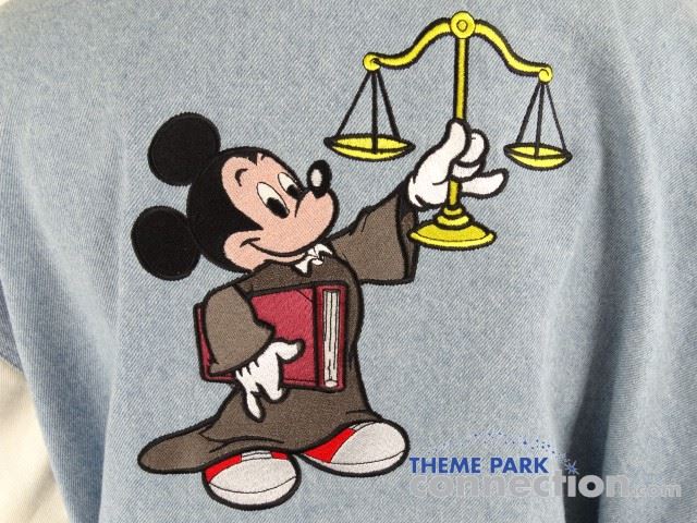 Disney Legal MICKEY MOUSE Lawyer XL Denim Jean Jacket Cast Member Gift