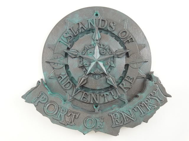 Universal ISLANDS OF ADVENTURE Theme Park PORT OF ENTRY Area Sign Prop ...