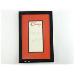 Disney EPCOT Tapestry of Nations Michael Eisner Signed Letter Framed ...