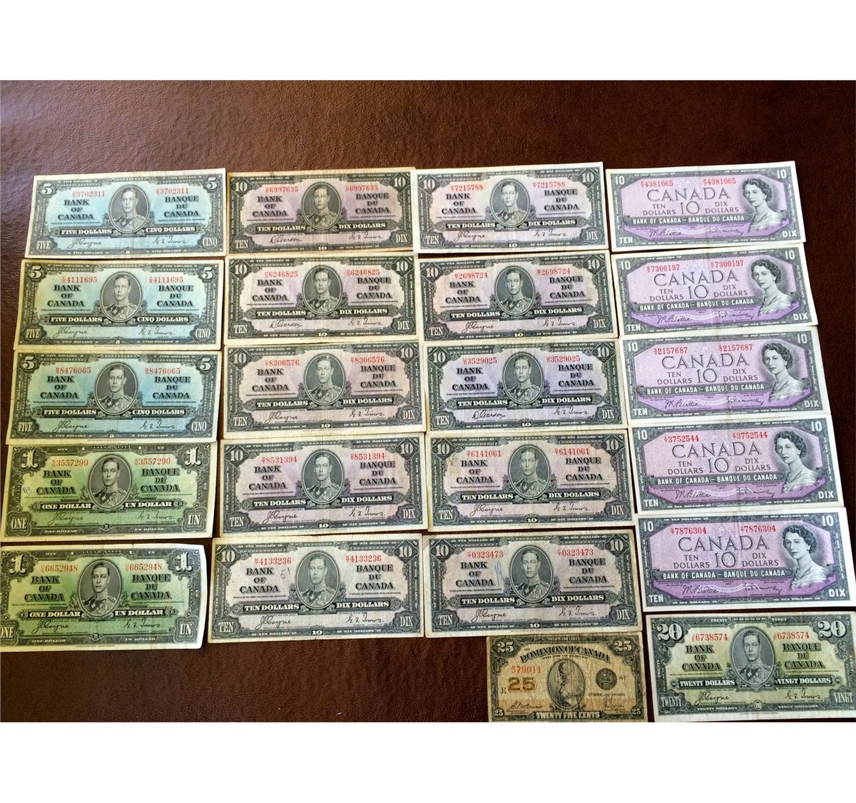 Bank of Canada; $10.00 note 1937 x 10,$10,00 note 1954 x 5 $5.00 note ...