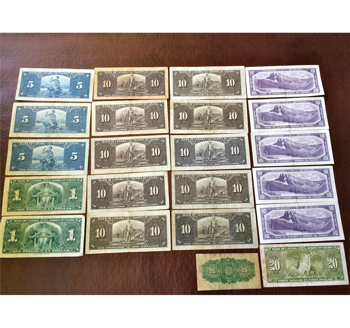 Bank of Canada; $10.00 note 1937 x 10,$10,00 note 1954 x 5 $5.00 note ...