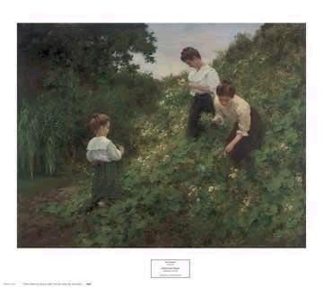 Herman Seeger Garden Art Print Flower Girls