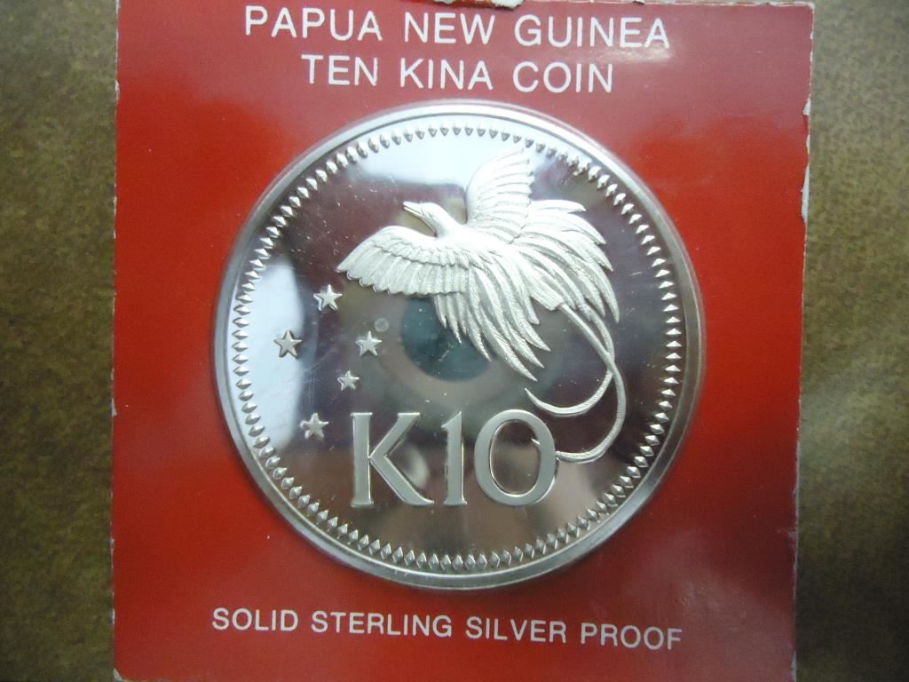 1975 PAPUA NEW GUINEA SILVER 10 KINA PROOF