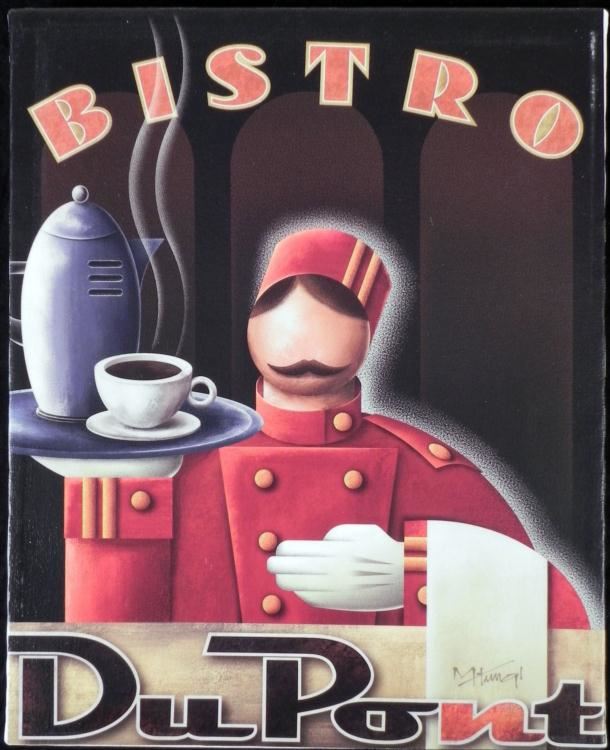 Michael L. Kungl Art Deco Print on Canvas Bistro DuPont