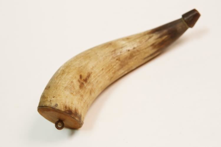 Classic Antique Powder Horn of Virginia Early 1800's 7"