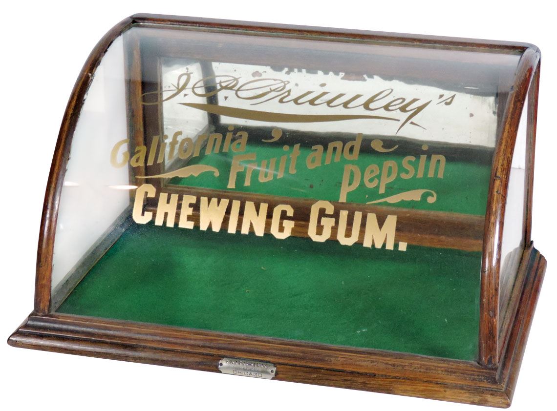Chewing gum display case, J. P. Primley's California Fruit & Pepsin ...