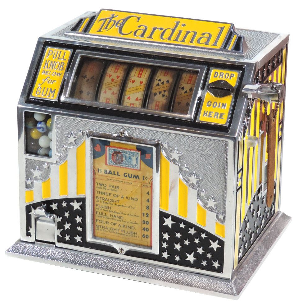 Coin-operated trade stimulator, The Cardinal, mfgd by Pace, 1 Cent 5 ...