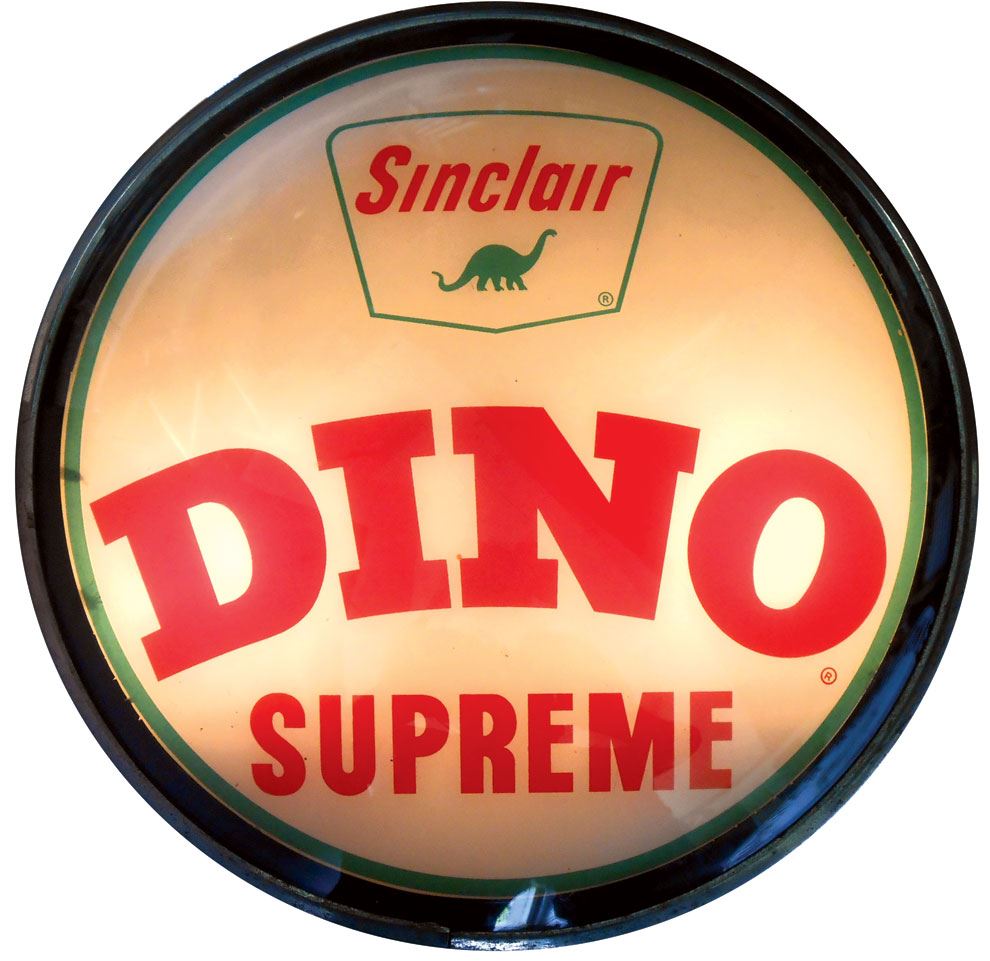 Petroliana, light-up sign, Sinclair Dino Supreme, Pam Clock Co., metal ...