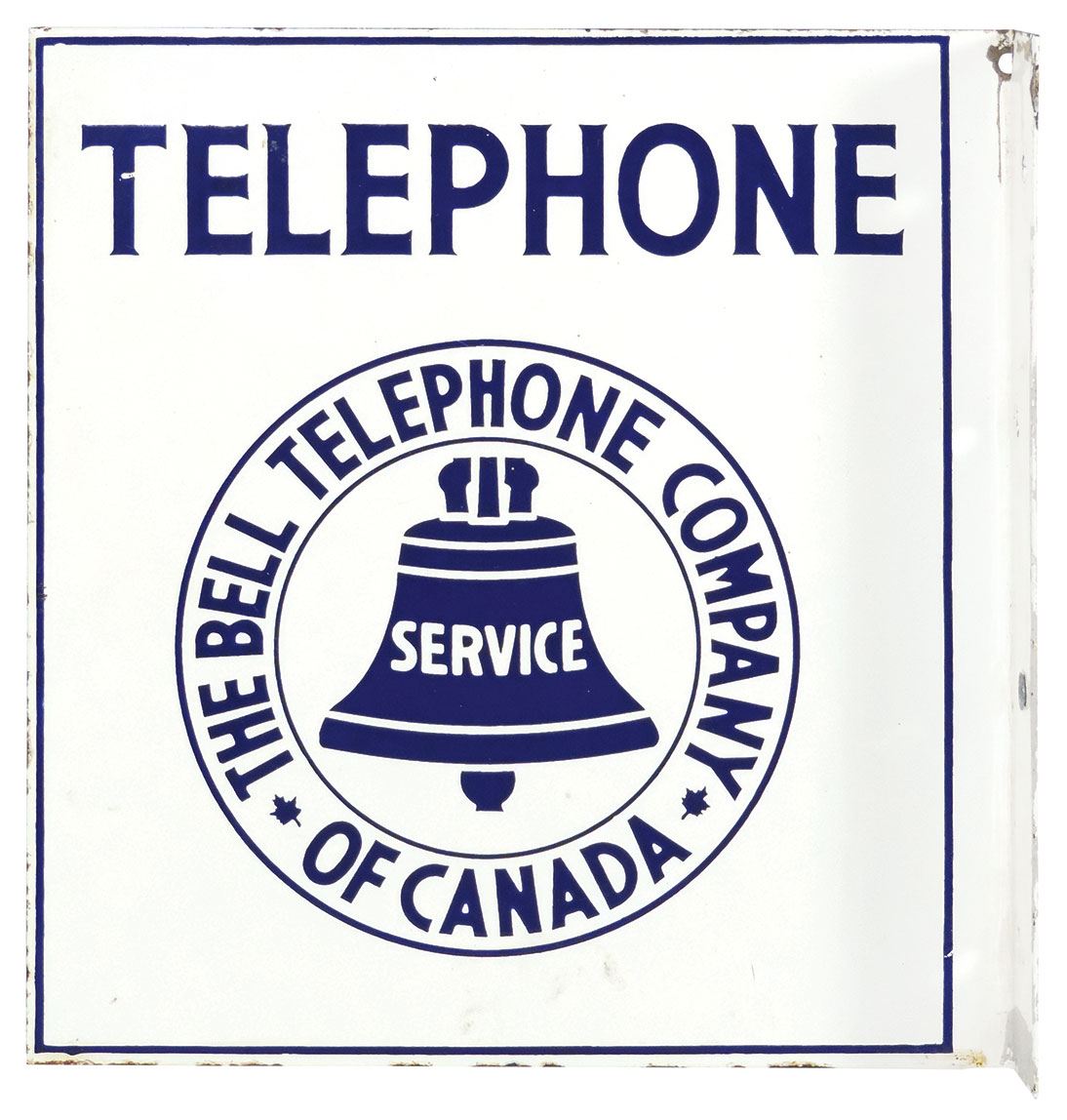 Telephone sign, The Bell Telephone Company of Canada, 2-sided porcelain ...