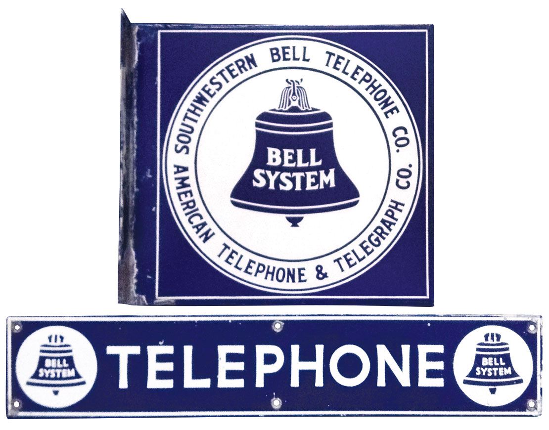Telephone & telegraph signs (2), Southwestern Bell, American Telephone ...