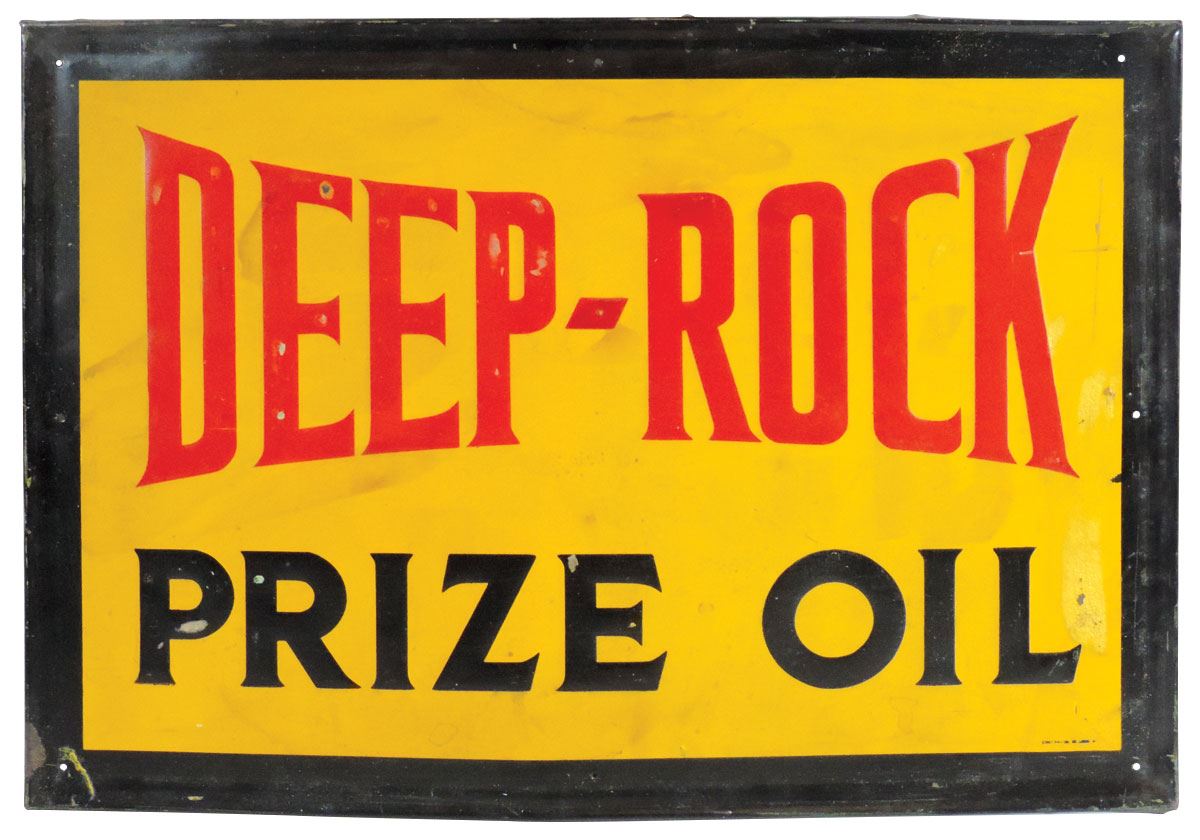 Petroliana, sign, Deep-Rock Prize Oil, self-framed embossed metal ...