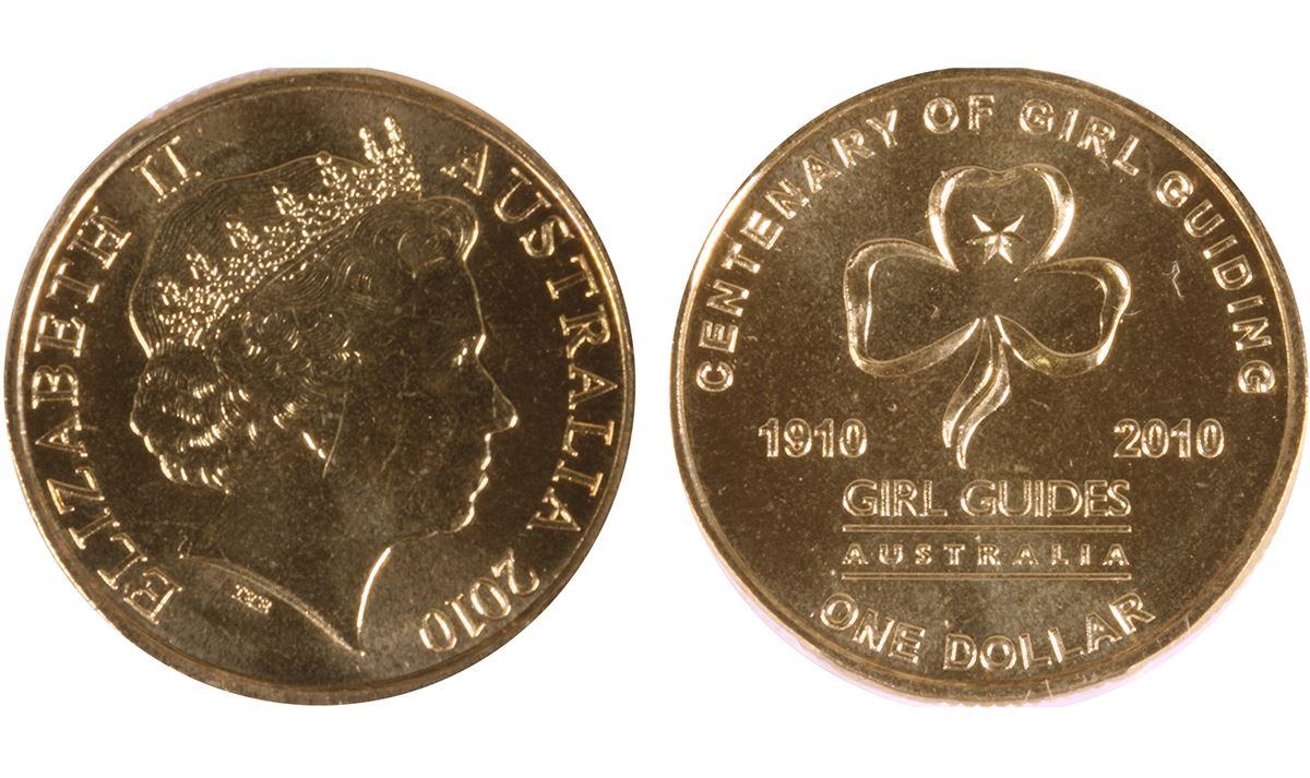 2010 Australian Girl Guides One Dollar Coin PCGS MS67 2010-australian-girl-guides-one-dollar-coin-pcgs-ms67
