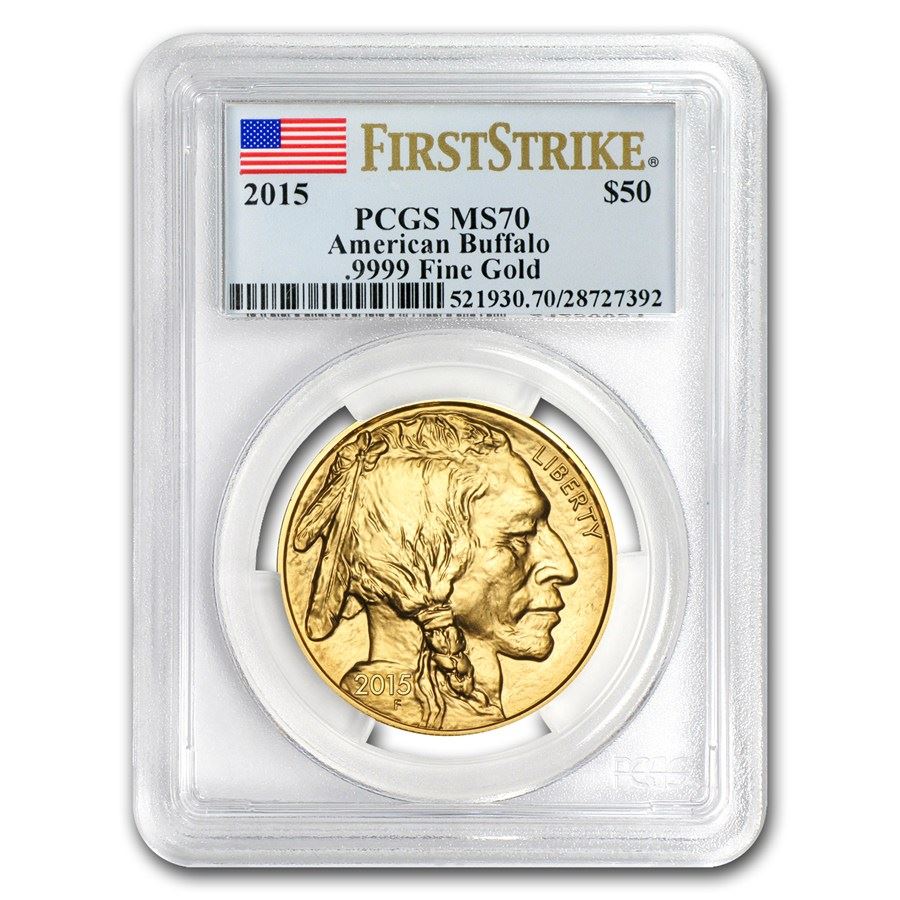 One 2015 1 oz Gold Buffalo MS-70 PCGS (First Strike)